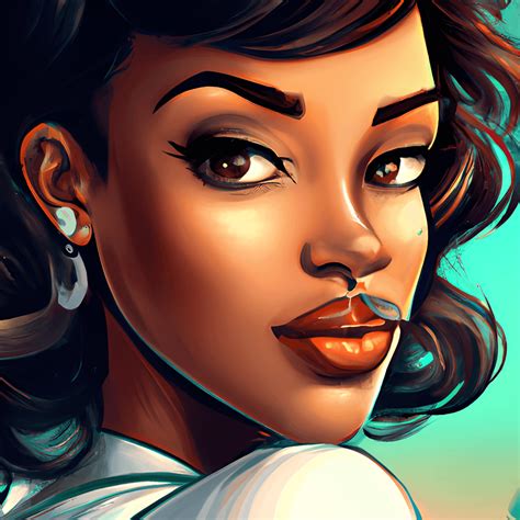 Gorgeous Dark Skin Disney Cartoon Young Girl · Creative Fabrica