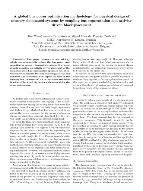 Pdf A Global Bus Power Optimization Methodology For Physical Design