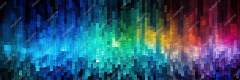 Premium Photo A Cascade Of Rainbow Pixels In A Digital Background Image