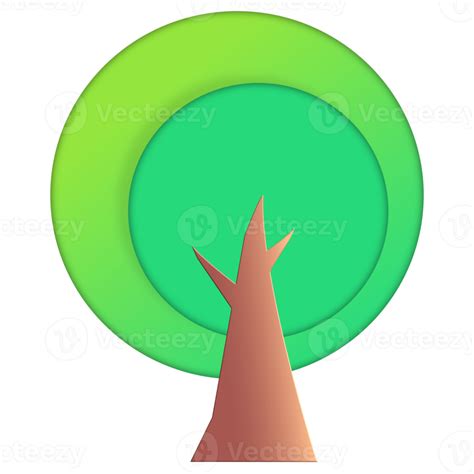 The Green Tree In Papercut Design 17054102 Png