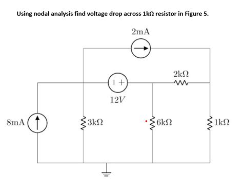 Solved Using nodal analysis find voltage drop across 1kΩ Chegg