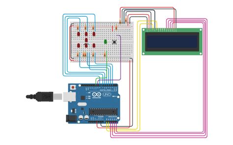 circuit design dado electrónico tinkercad