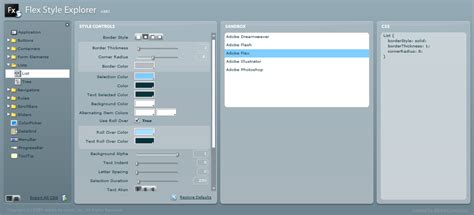 Adobe Flex Style Explorer Play Online On Flash Museum