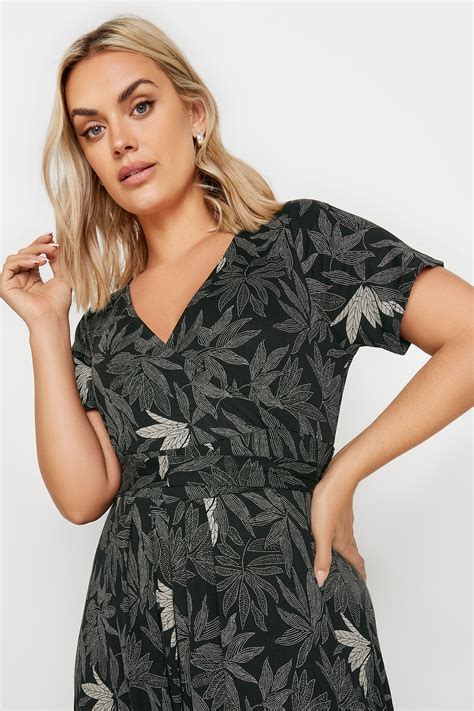 Yours Plus Size Black Floral Print Wrap Maxi Dress Yours Clothing