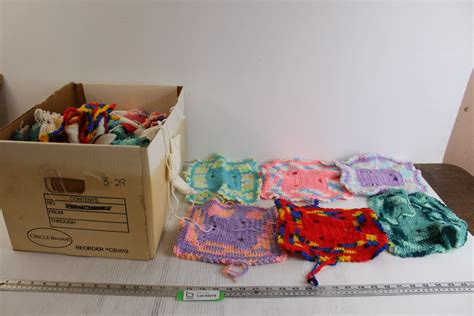 15 Assorted Granny Squares In Box
