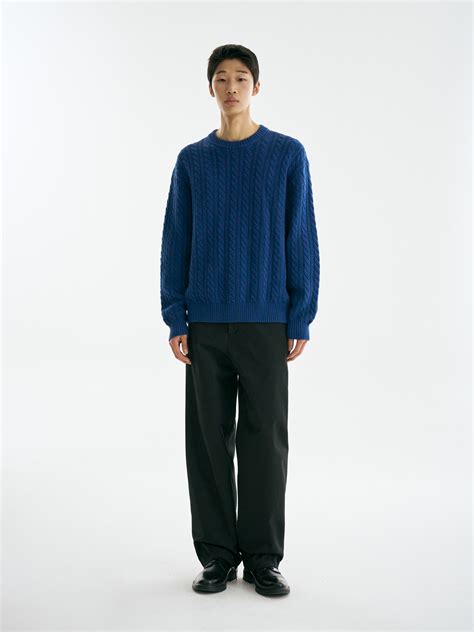 코튼 와이드 레그 팬츠 블랙 The Knit Company