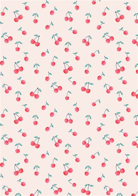 Cherry Print By Kind Of Style Print Wallpaper Cute Patterns Wallpaper Pattern Wallpaper