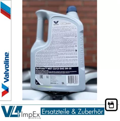 10 LITER VALVOLINE Motoröl 5W 30 SynPower MST C2 C3 5W30 BMW LL 04