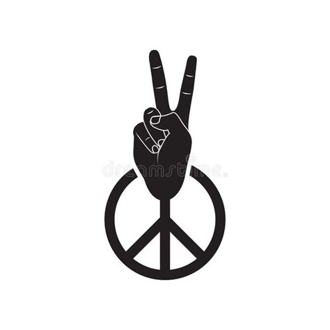 Hand Gesture Of Peace With Peace Sign Stock Vector Illustration Of