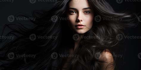 Ai Generated Young Brunette Girl Has Beautiful And Healthy Hair Place