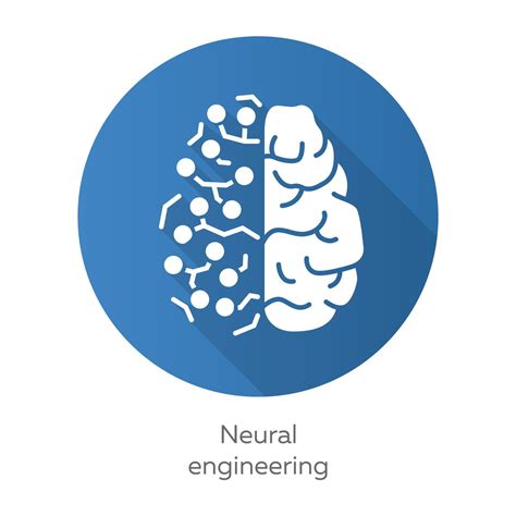 Neural Engineering Blue Flat Design Long Shadow Glyph Icon Neuroengineering Living Neural