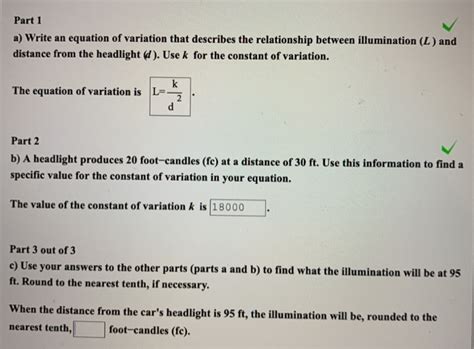 Solved Part 1 A Write An Equation Of Variation That Chegg Com