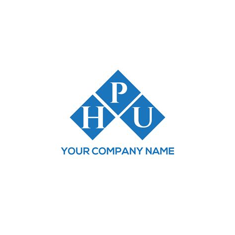 Hpu Letter Designhpu Letter Logo Design Sobre Fondo Blanco Concepto