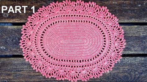 Romantic Oval Doily Placemat Crochet Tutorial Part 1 Round 1 6 YouTube