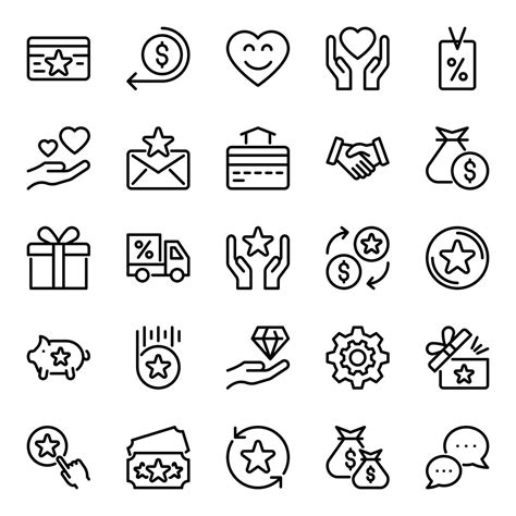 Outline Icons For Loyalty 23682043 Vector Art At Vecteezy