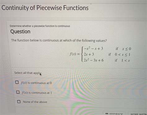 Solved Continuity Of Piecewise Functions Determine Whether Chegg Com