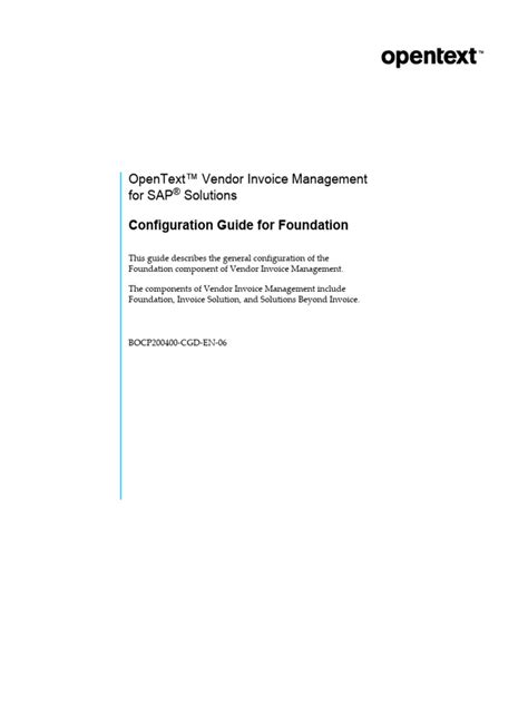 Opentext Vendor Invoice Management For Sap Solutions 204