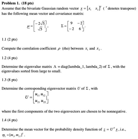Solved Problem 1 18 Pts Assume That The Bivariate