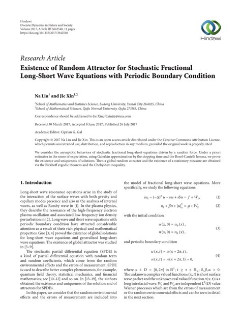 Pdf Existence Of Random Attractor For Stochastic Fractional Long