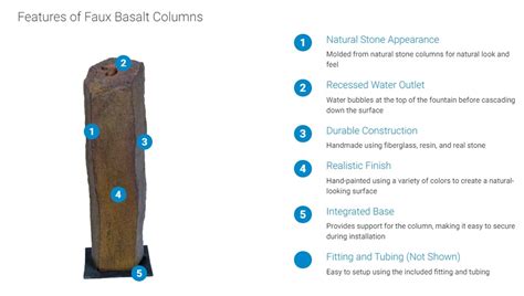 Faux Basalt Column Set Of 3 24 30 36 Fiberglass Stone Composite
