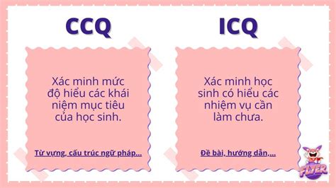 Concept Checking Questions CCQs Câu hỏi kiểm tra mức độ hiểu bài của học sinh