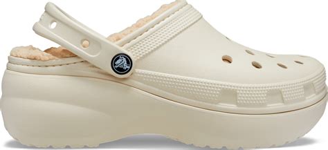 Crocs Classic Platform Lined Clog Bone • Se Pris