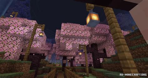 Скачать Cherry Blossom Orchard In Snowy Biome для Minecraft