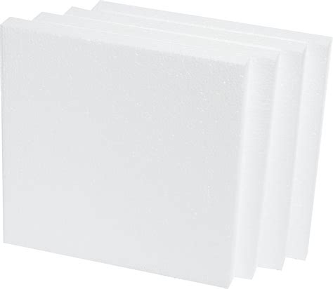 Silverlake Craft Foam Block 4 Pack Of 10x10x1 Eps Polystyrene Sheet For Crafting