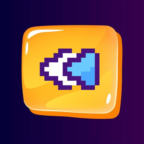 Player Control Glossy Ui Button With Pixelated Color Icon Fast
