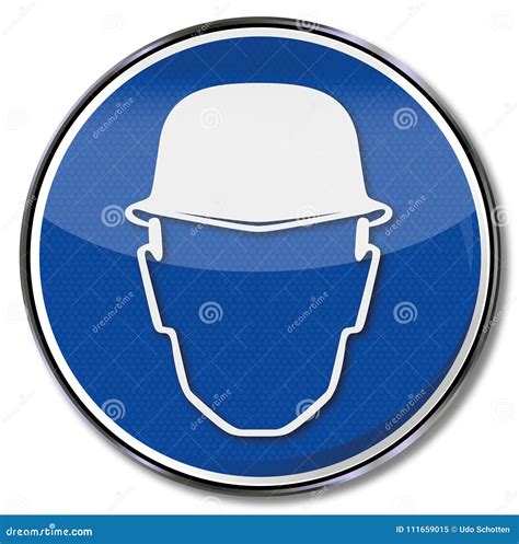 Safety Sign Helmet At Work Stock Vector Illustration Of Production