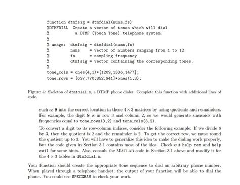 matlab problem function [ dtmfsig ] dtmfdial