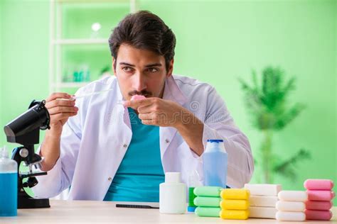 The Chemist Testing Soap In The Lab Stock Image Image Of Chemical