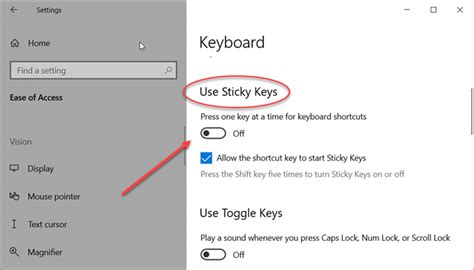 Ease Of Access Keyboard Settings On Windows 11 10
