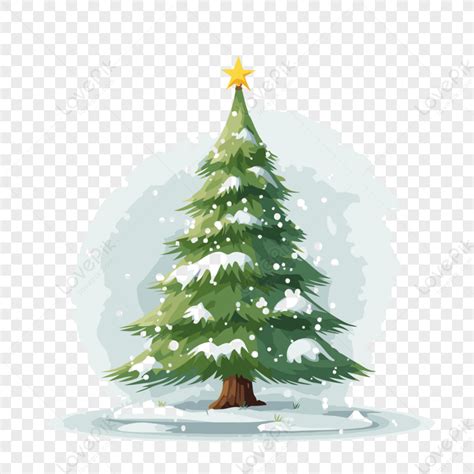 눈이 내리는 크리스마스 트리만화클립 아트상표 Png 일러스트 무료 다운로드 Lovepik