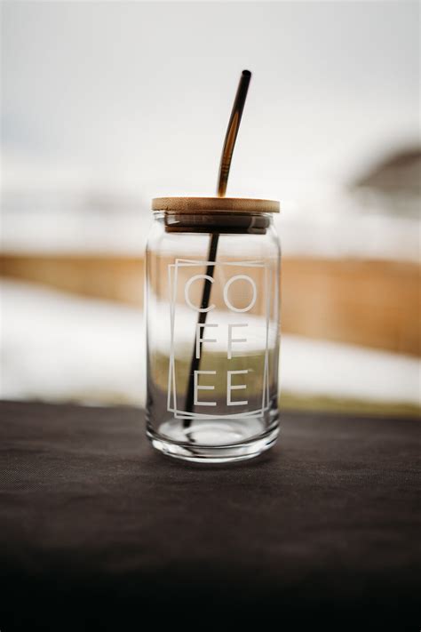 Iced Coffee Can With Lid And Straw Beer Can Glass Soda Can Etsy
