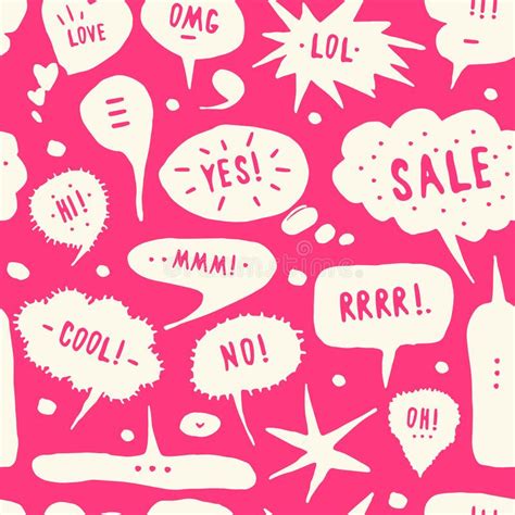 Hand Drawn Speech Bubble Seamless Pattern Stock Vector Illustration Of Pink Playful 192525651
