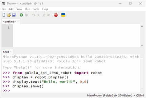 Pololu 53 Using The Thonny Editor