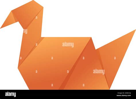Origami Swan Icon Cartoon Vector Paper Bird Geometric Nature Stock