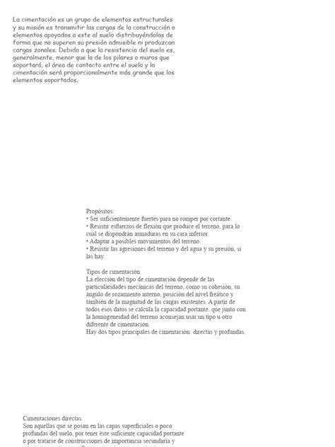 Tipos De Cimentación Pdf Fundación Ingeniería Fundación Profunda