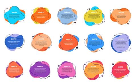 Premium Vector Set Of Blob Shape Abstract With Line And Quotes Blot