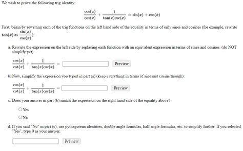 Solved We Wish To Prove The Following Trig Chegg
