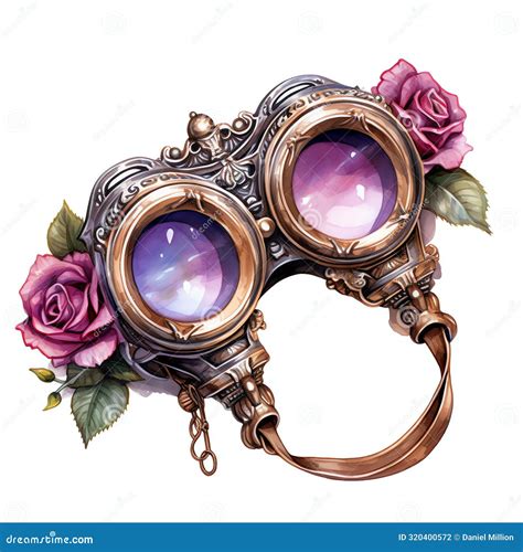 Beautiful Opera Glasses Gothic Victorian Watercolor Clipart