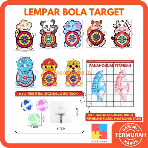Jual Lempar Bola Target Mainan Dart Board Anak Mainan Lempar Bola