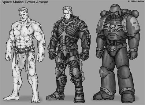 Warhammer 40000 Adeptus Astartes Power Armour Art By Gray Skull