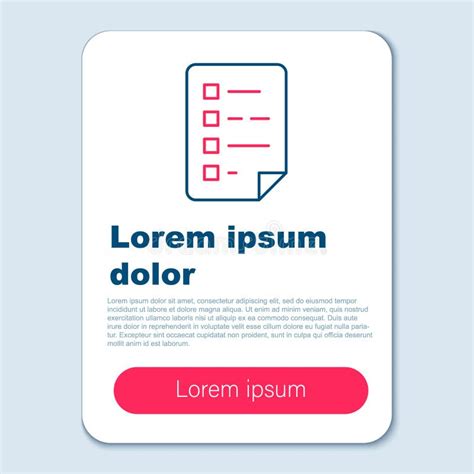 Line Clipboard With Checklist Icon Isolated On Grey Background Control List Symbol Stock