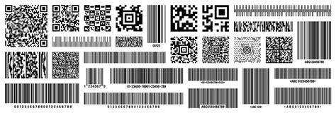 제품 바코드 및 Qr 코드 세트 식별 추적 코드 일련 번호 디지털 정보가 있는 제품 Id 상점 또는 슈퍼마켓 스캔 라벨 가격표