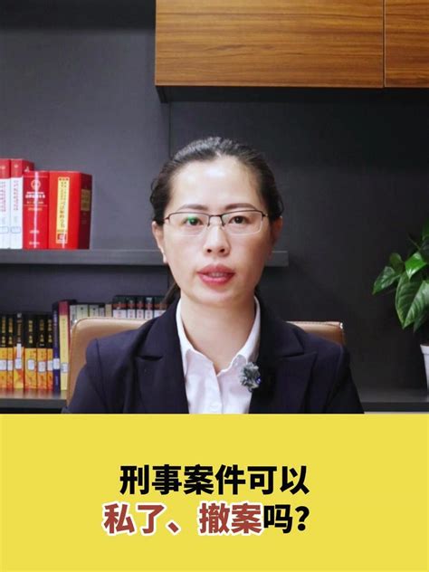 刑事案件可以私了，撤案吗？ 度小视