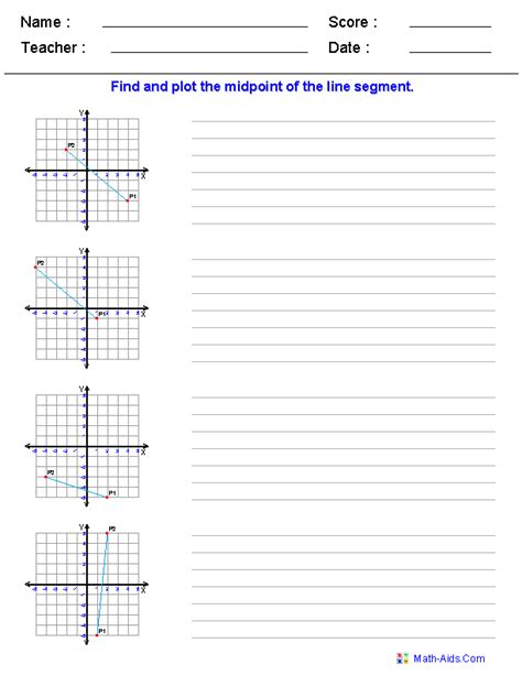The Midpoint Formula Worksheet E Streetlight