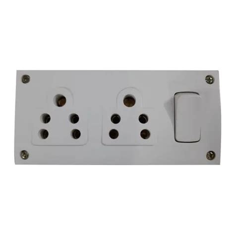 Electrical 2 Socket Switch Board Matte Finish Flame Retardant 2 Sockets 1 Switch Ideal