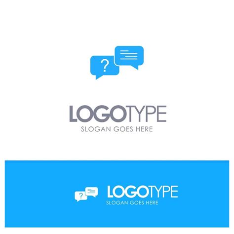 chat bubble popup message blue solid logo with place for tagline